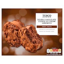 Tesco Double Chocolate Cookie Ice Cream Sandwiches 4 x 45g - Tesco ...