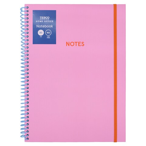Tesco A4 Pink Wiro Notebook - Tesco Groceries