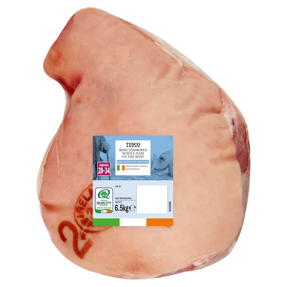 Tesco Irish Unsmoked Whole Ham on the Bone 6.5Kg - Tesco Groceries