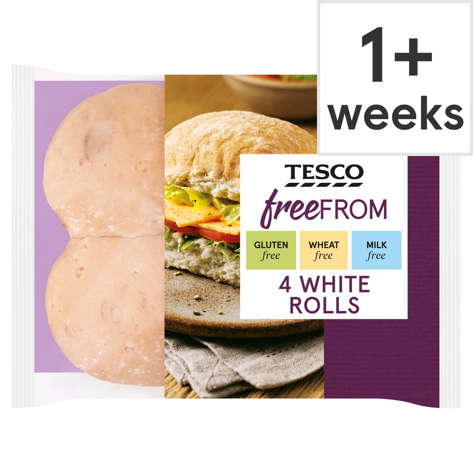 Tesco Free From White Rolls 4 Pack - Tesco Groceries