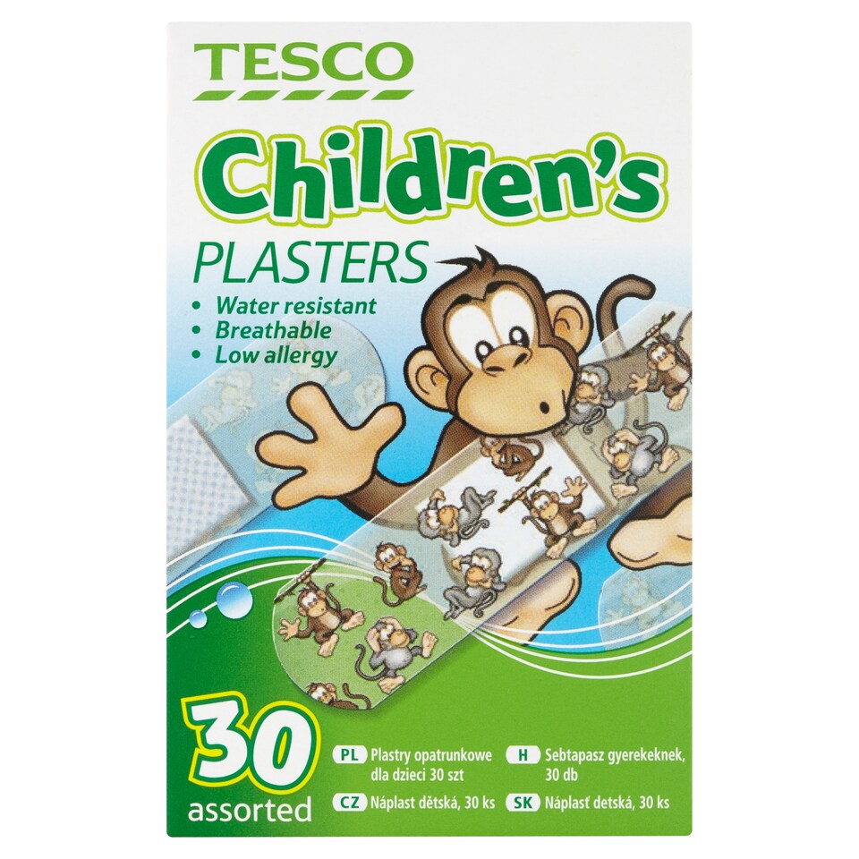 Tesco Kids Monkey Plasters 30S - Tesco Groceries