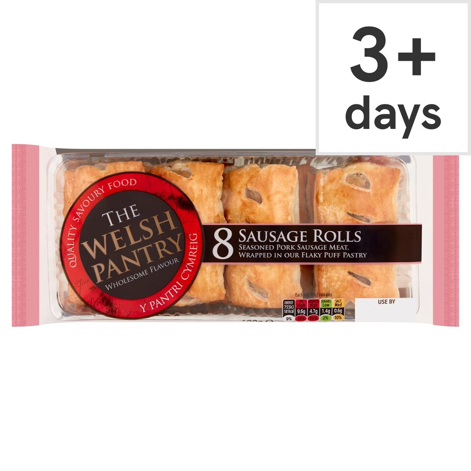 Welsh Pantry 8 Sausage Rolls 480G - Tesco Groceries
