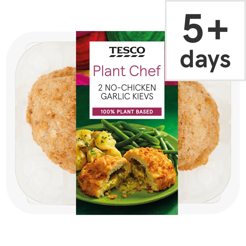 TESCO PLANT CHEF 2 NO-CHICKEN GARLIC KIEVS 270G - Tesco Groceries