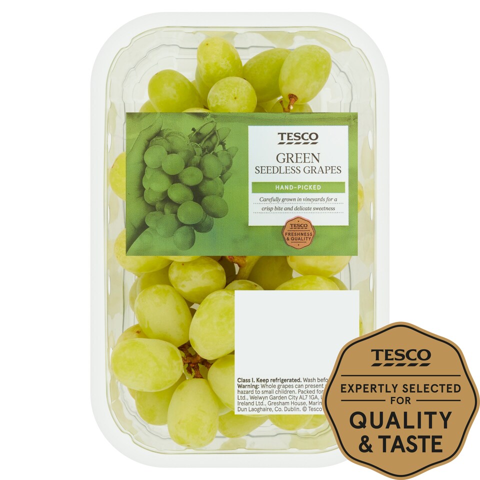 Tesco Green Seedless Grapes Pack 500G - Tesco Groceries