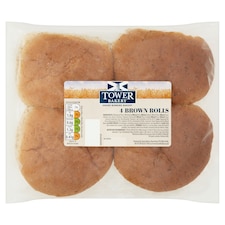 Tower Bakery Brown Morning Rolls 4 Pack - Tesco Groceries
