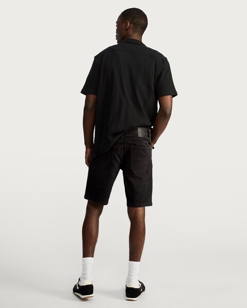F&F Regular Fit Knitted Denim Shorts in Black - Tesco Groceries