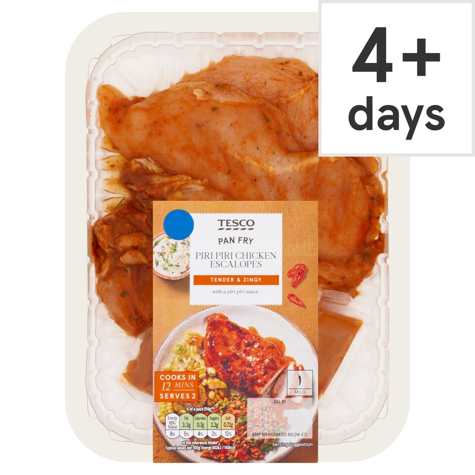 Tesco Piri Piri Chicken Escalopes 302G - Tesco Groceries