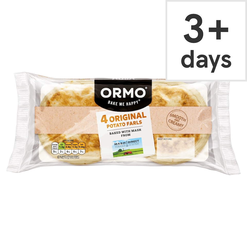 Ormo Fresh Mash Potato Bread 4 Pack - Tesco Groceries