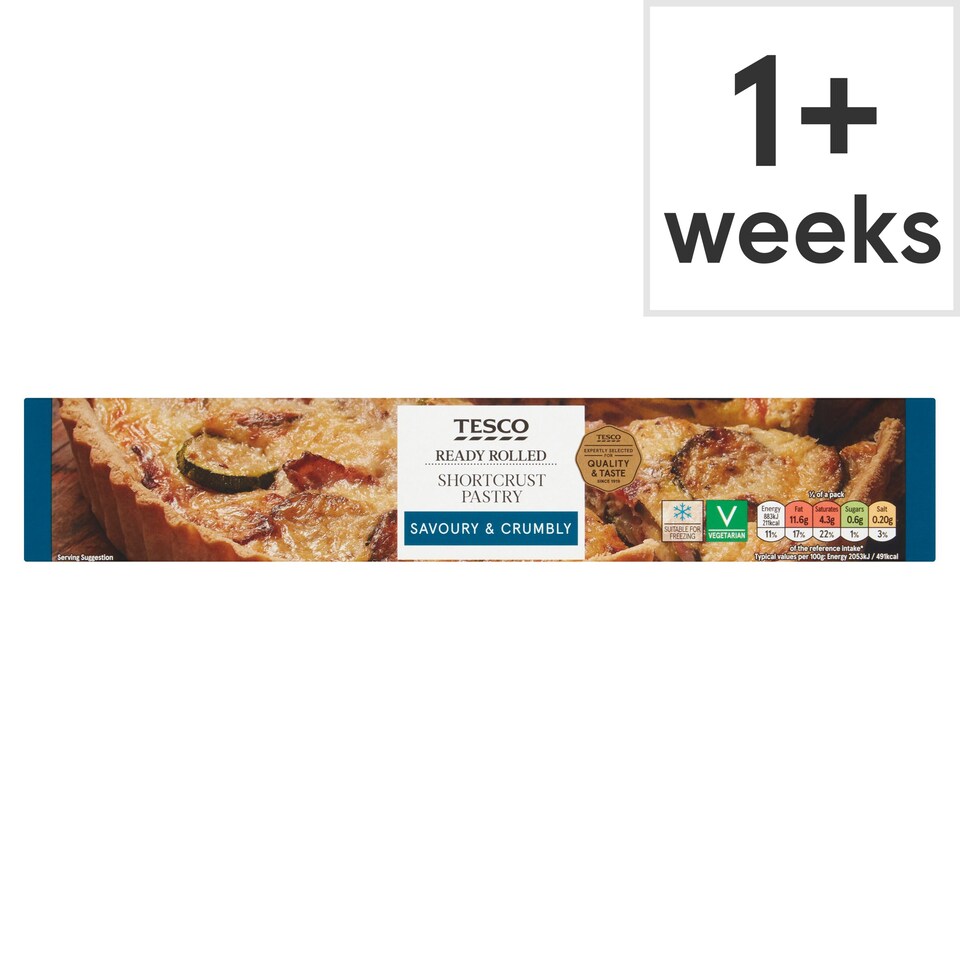 Tesco Ready Rolled Shortcrust Savoury Pastry 320G - Tesco Groceries