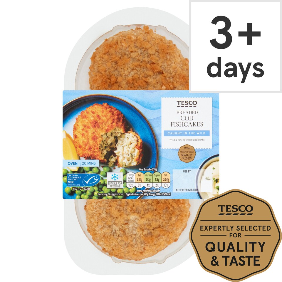 Tesco 2 Cod Fishcakes 270G - Tesco Groceries