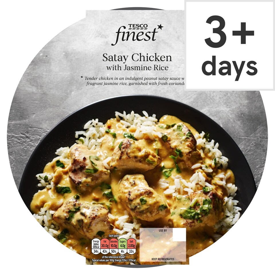 Tesco Finest Satay Chicken With Jasmine Rice 400G - Tesco Groceries