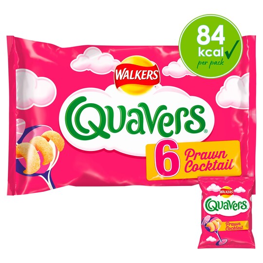 Walkers Quavers Prawn Cocktail Snacks 6X16g - Tesco Groceries