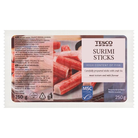 Tesco gyorsfagyasztott surimi rák íz& halrudacska 250 g - Tesco Groceries
