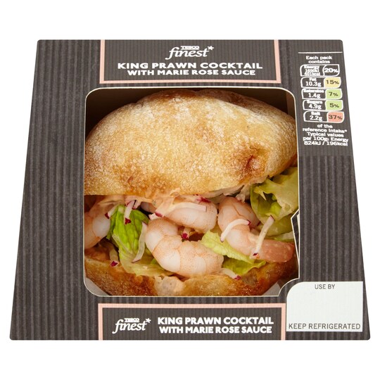 Tesco Finest King Prawn Cocktail Sourdough Roll Tesco Groceries