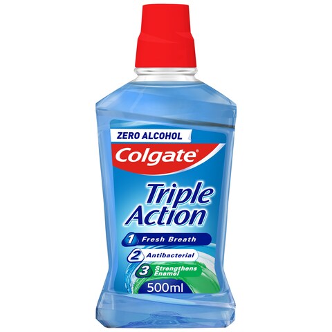 Colgate Triple Action Mouthwash Alcohol Free 500ml - Tesco Groceries