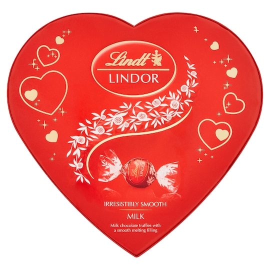 Lindt Lindor Milk Chocolate Heart Box 160G - Tesco Groceries