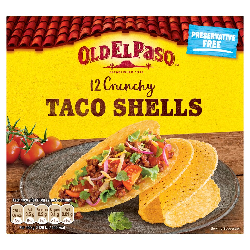 Old El Paso 12 Taco Shells 156G - Tesco Groceries