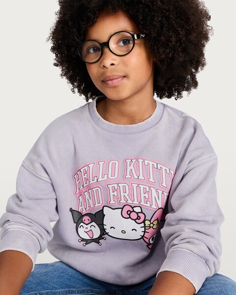 Hello Kitty and Friends Cotton Rich Sweatshirt in Purple - Tesco Groceries