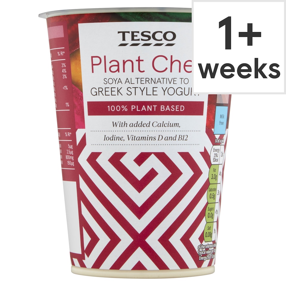 Tesco Plant Chef Soya Alternative To Greek Style Yogurt 400G - Tesco ...