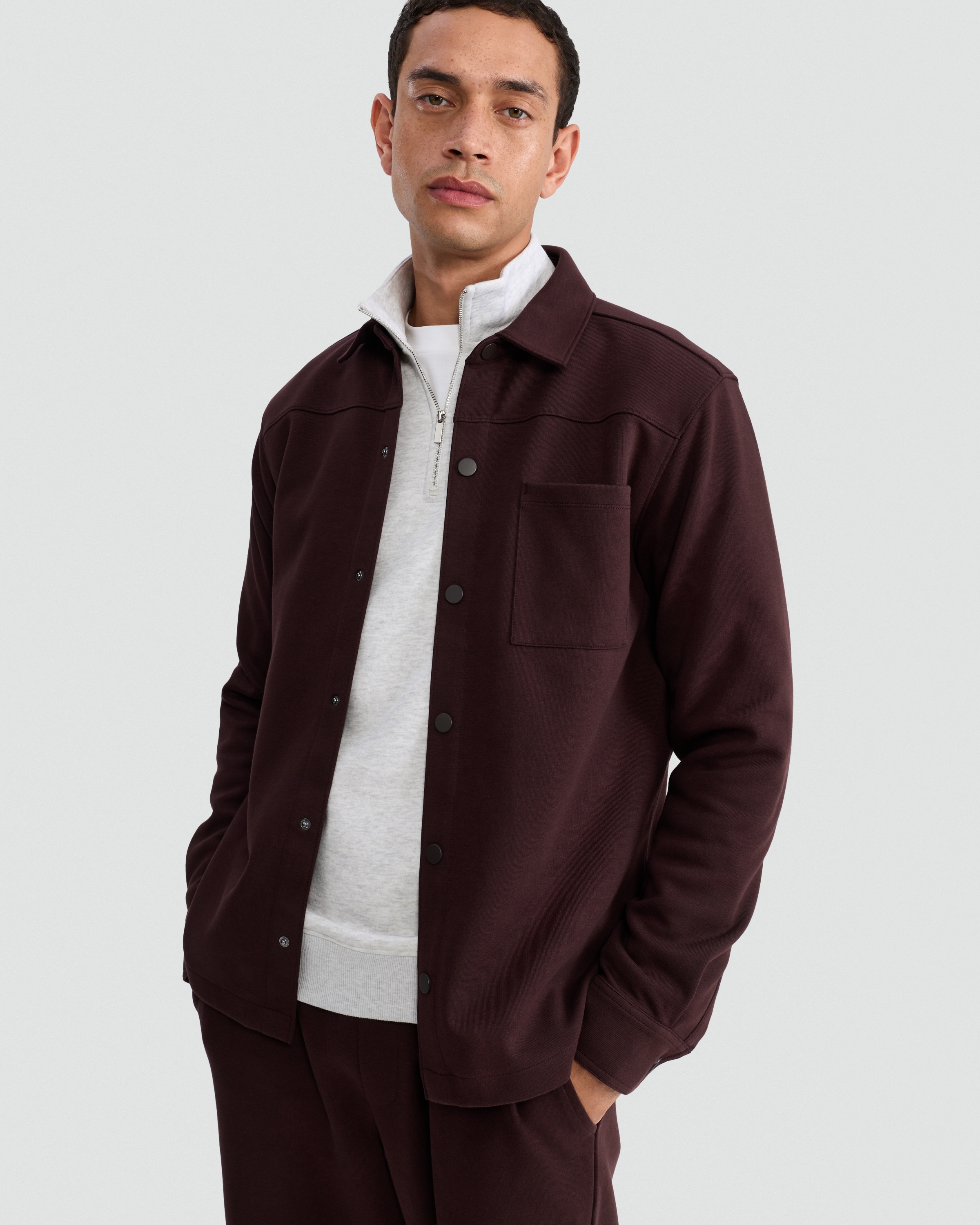 F&F Pocket Front Collared Shacket in Purple - Tesco Groceries
