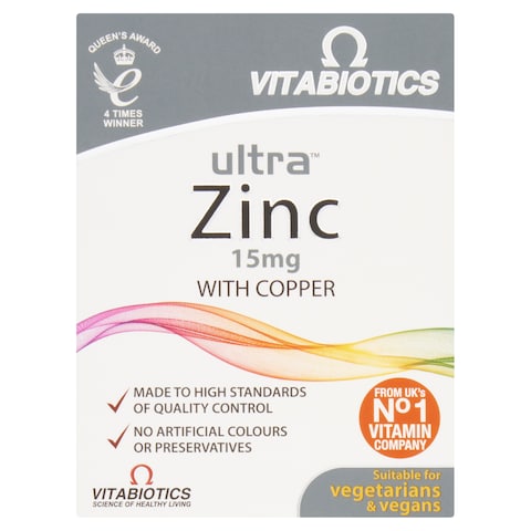 Vitabiotics Ultra Zinc Tablets 15mg with Copper 60s - Tesco Groceries