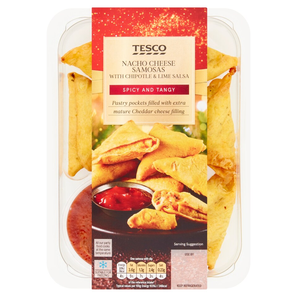 Tesco Nacho Cheese Samosas Chipotle And Lime Salsa 200G - Tesco Groceries