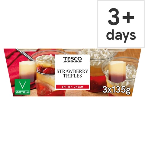 Tesco Strawberry Trifles (3 x 135g) 405g - Tesco Groceries