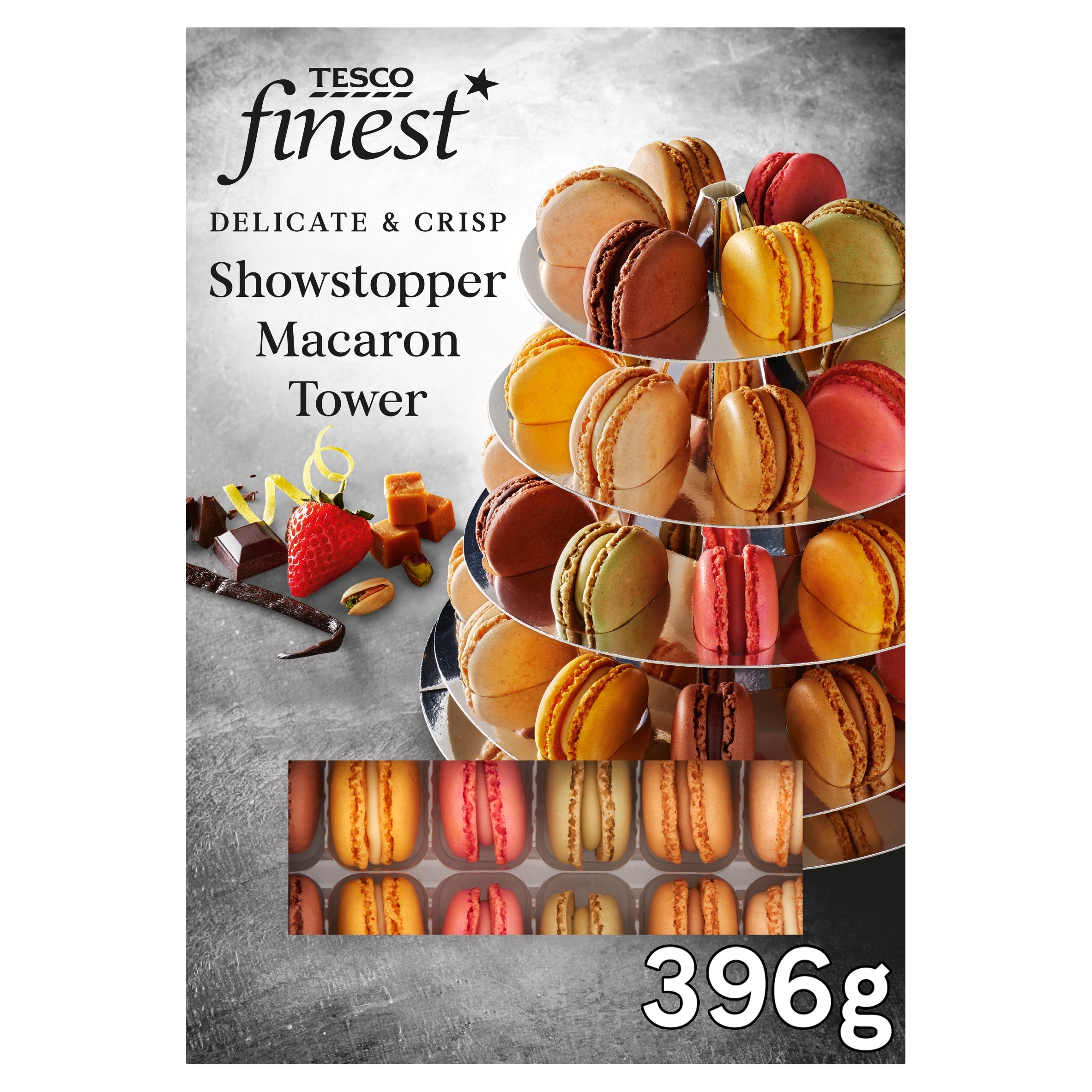 Tesco Finest Showstopper Macaron Tower 396g - Tesco Groceries