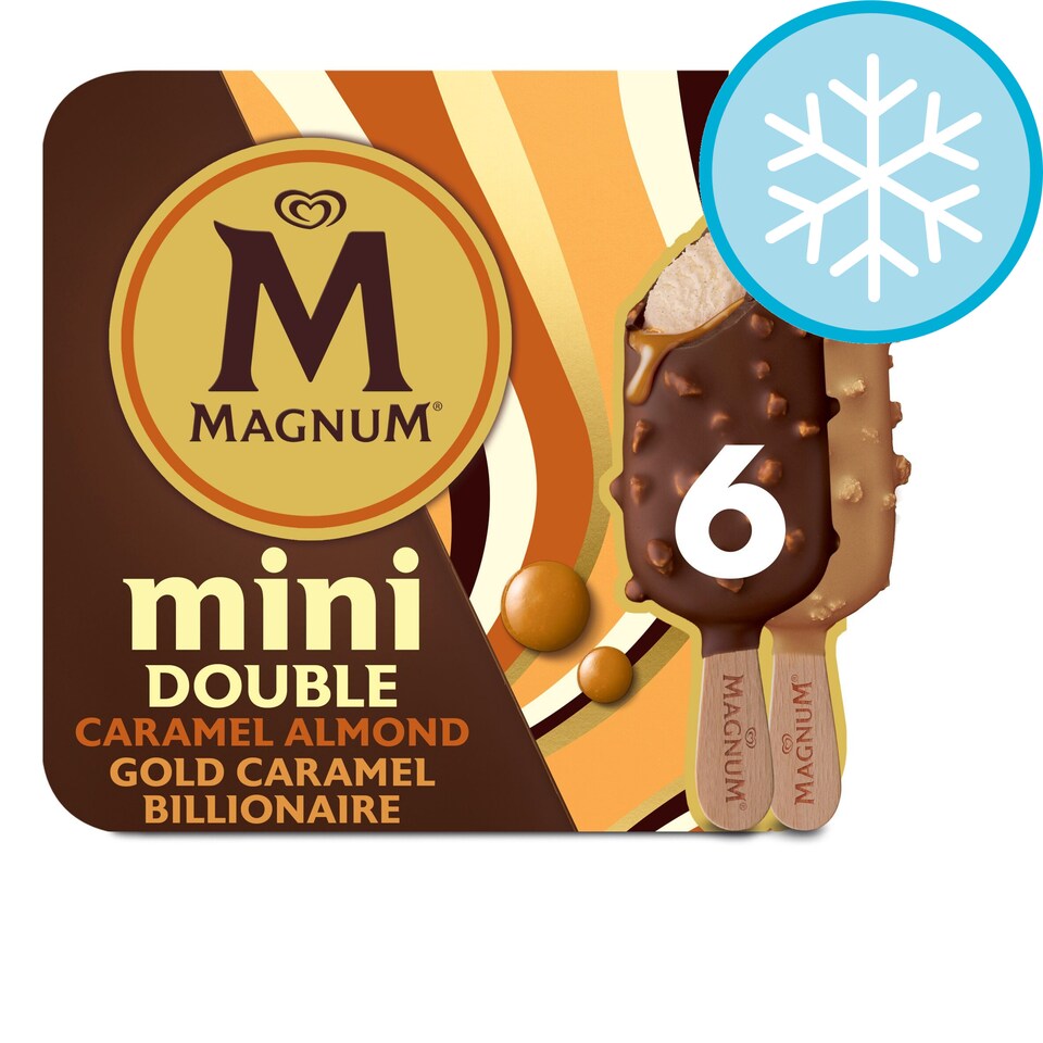 Magnum Mini Double Caramel Almond & Billionaire Ice Cream Sticks 6x55ml ...
