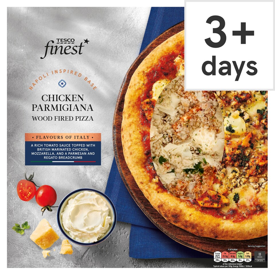 Tesco Finest Chicken Parmigiana Wood Fired Pizza 450g - Tesco Groceries