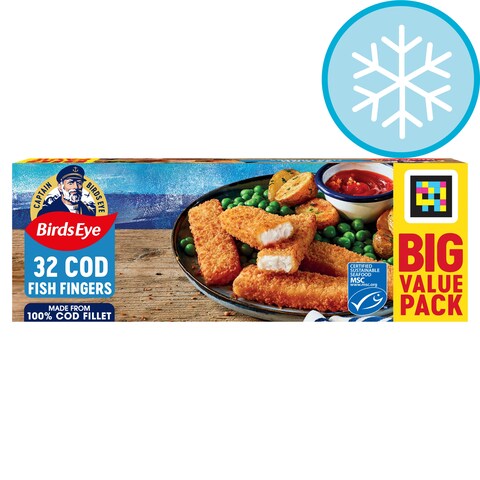 Birds Eye 32 Breaded Cod Fish Fingers 896g - Tesco Groceries