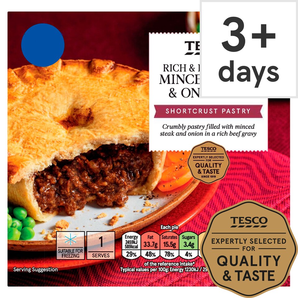 Tesco Minced Steak & Onion Shortcrust Pie 200G - Tesco Groceries