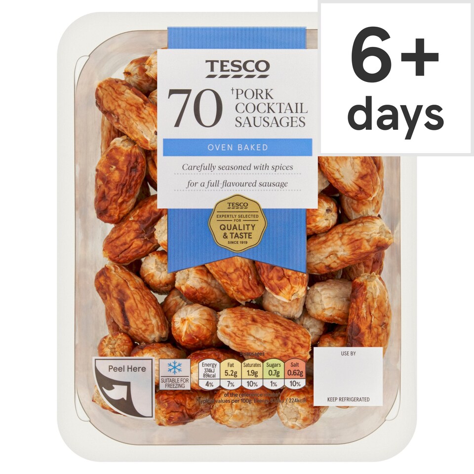 Tesco 70 Pork Cocktail Sausages 560g - Tesco Groceries