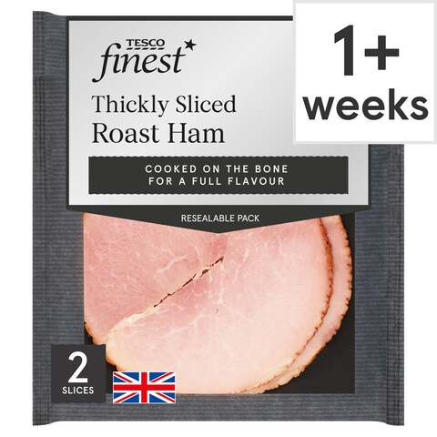 Tesco Finest 2 Thick Whole Slices Roast Ham 125G - Tesco Groceries