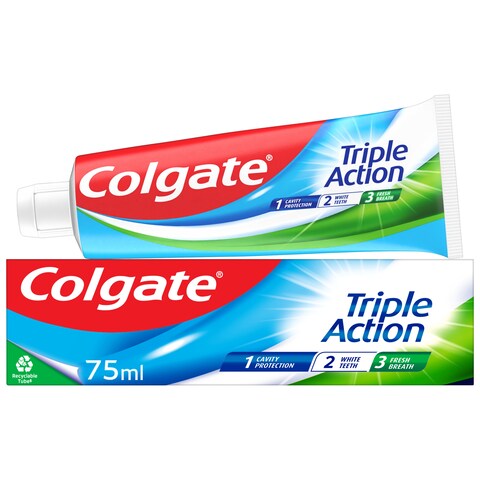 Colgate Triple Action Toothpaste 75Ml - Tesco Groceries