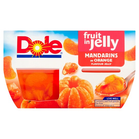 Dole Fruit Mandarins In Orange Jelly 4X123g - Tesco Groceries