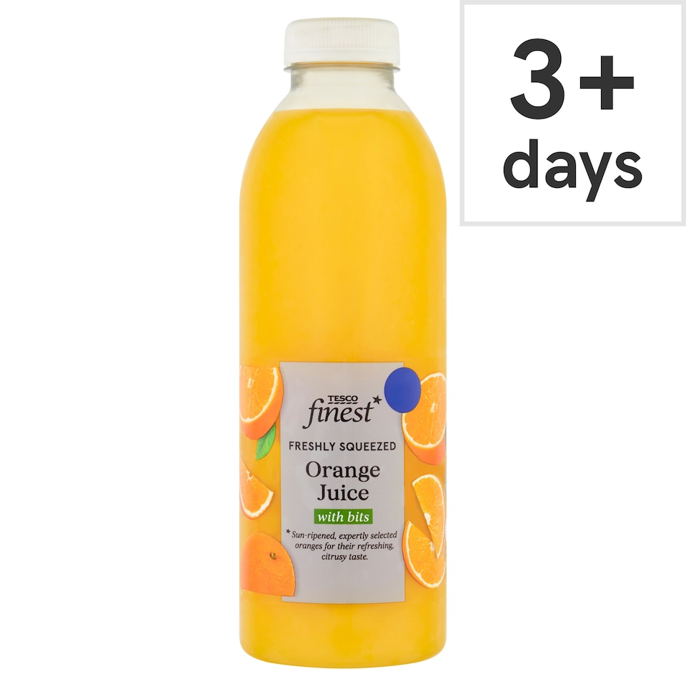 Tesco Finest Freshly Squeezed Orange Juice with Bits 750ml - Tesco ...