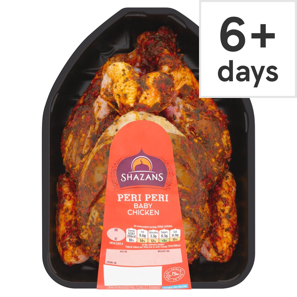 Shazans Whole Chicken Baby Peri 0.8-1.2Kg - Tesco Groceries