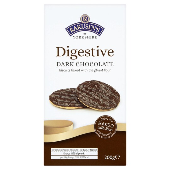 Rakusens Chocolate Digestive Biscuits 200G - Tesco Groceries