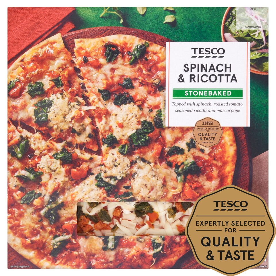 Tesco Stonebaked Spinach & Ricotta Pizza 314G - Tesco Groceries