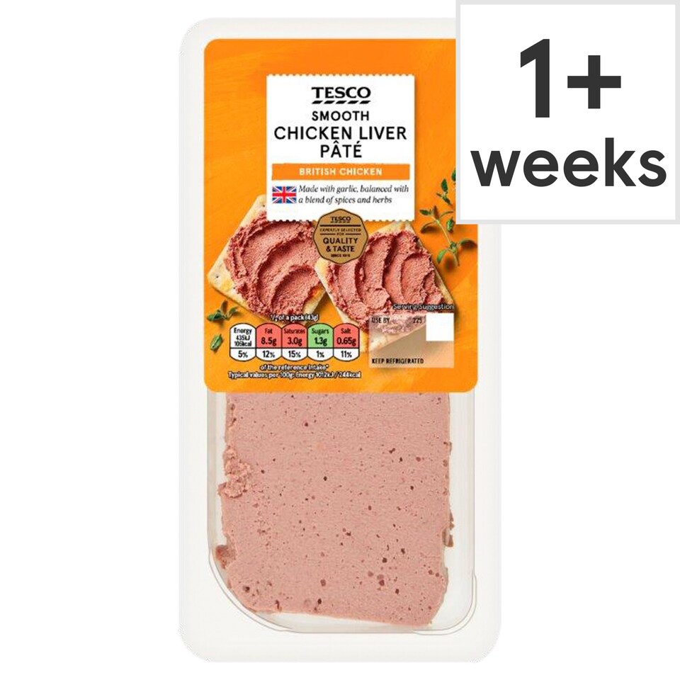 Tesco Smooth Chicken Liver Pate 170g - Tesco Groceries