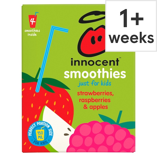 Innocent Kids Strawberry Raspberry & Apple 4X150ml - Tesco Groceries