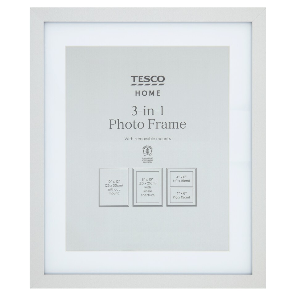 Tesco Silver Photo Frame Double Aperture 8X10 - Tesco Groceries