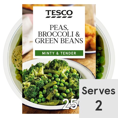 Tesco Peas Broccoli & Green Beans 250G - Tesco Groceries
