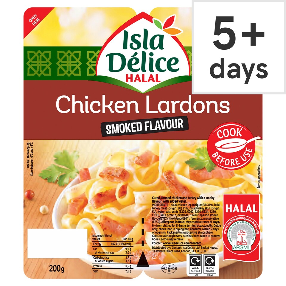 Isla Delice Halal Chicken Lardons 200g - Tesco Groceries
