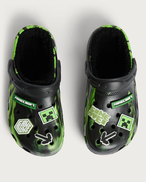 Minecraft Creeper Clogs in Black - Tesco Groceries