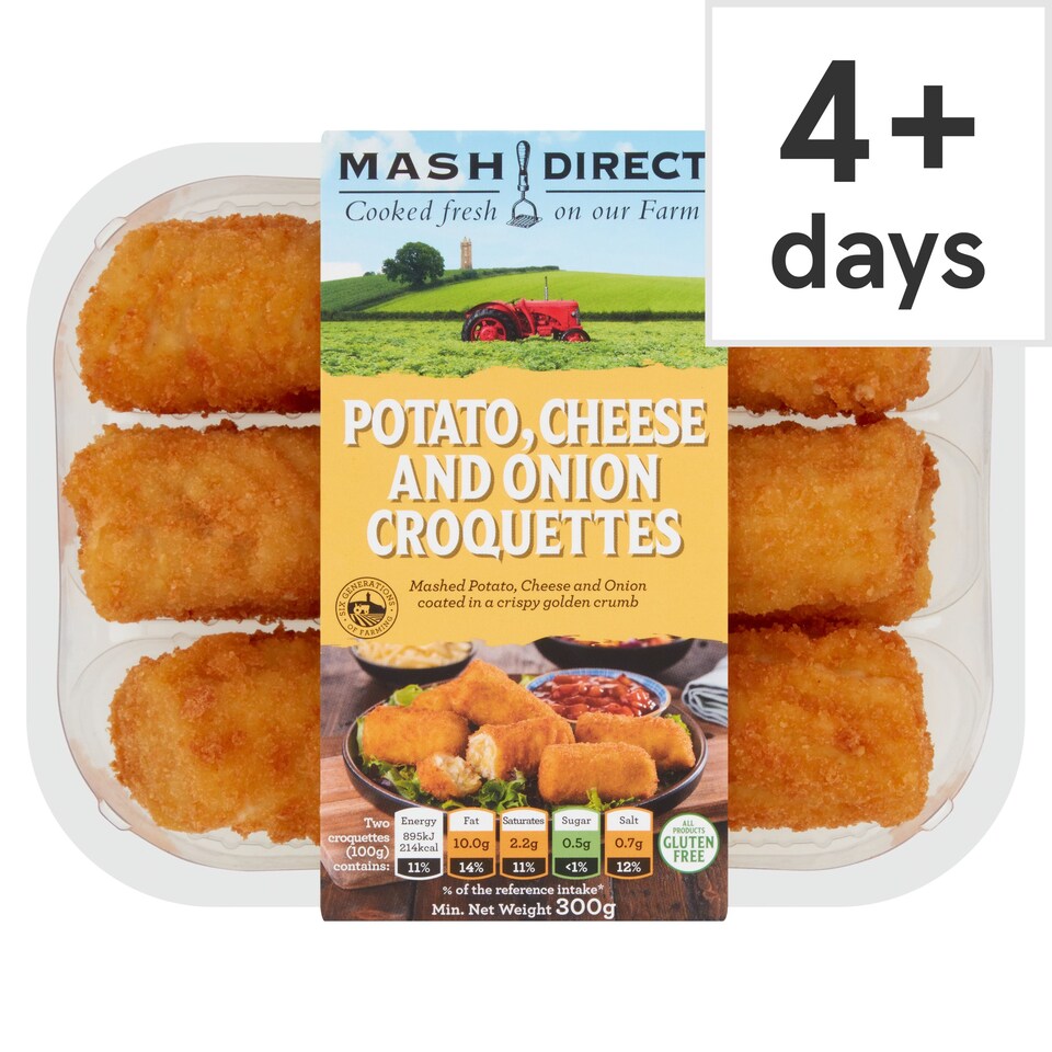 Mash Direct Potato Cheese Onion Croquettes 300G - Tesco Groceries