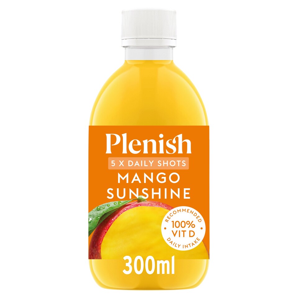 Plenish Mango Sunshine 5 Daily Shots 300ml - Tesco Groceries