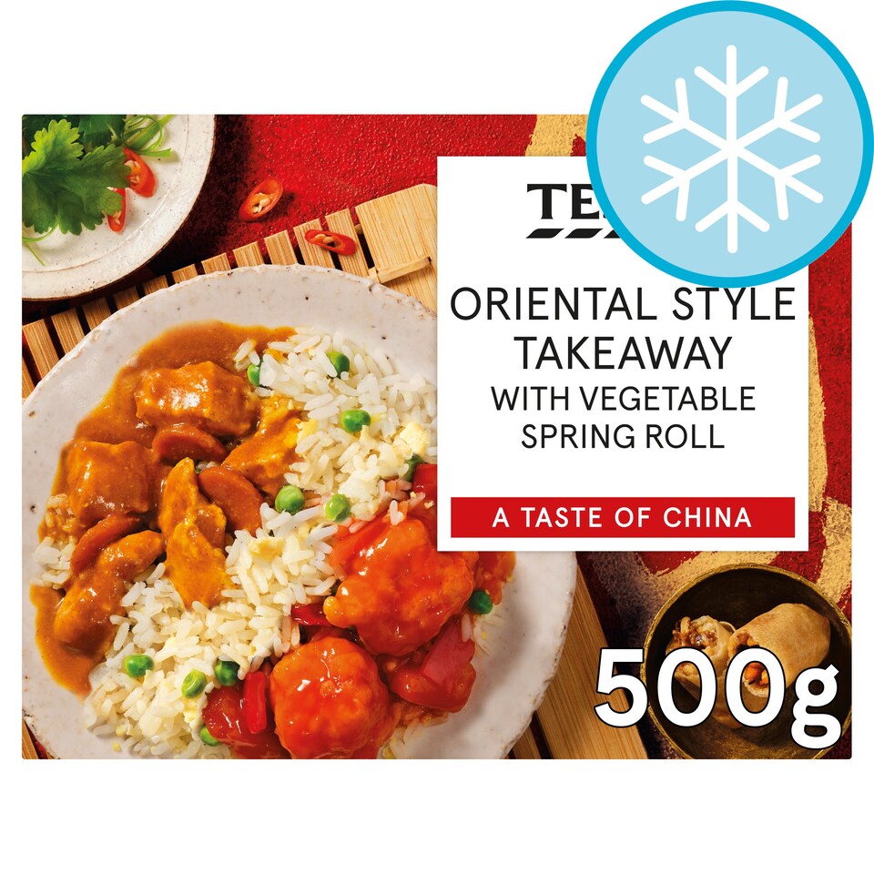 Tesco Oriental Style Takeaway with Vegetable Spring Roll 500g - Tesco ...