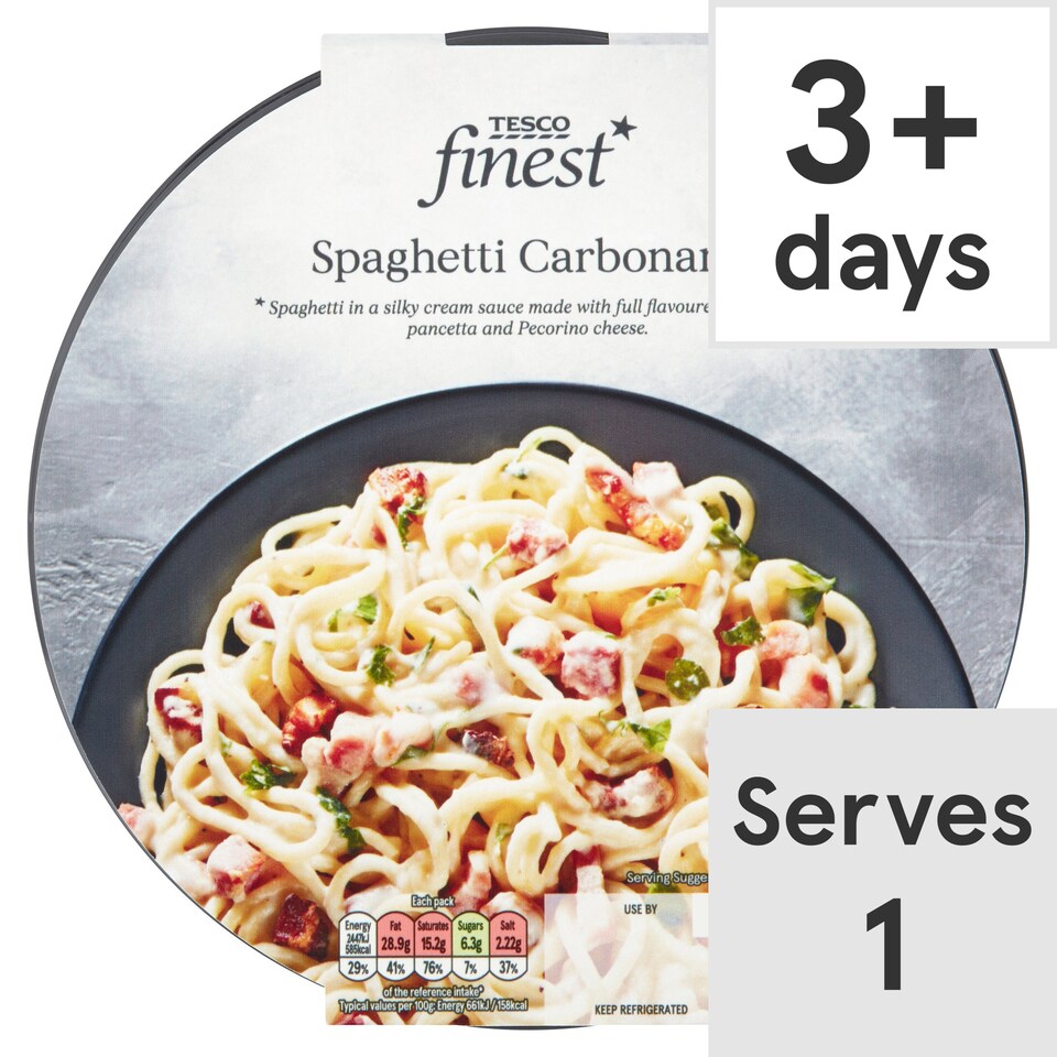 Tesco Finest Spaghetti Carbonara 400G - Tesco Groceries
